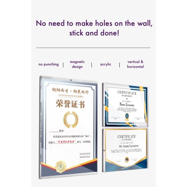A4 display board | transparent acrylic magnetic panel sign | wall ...